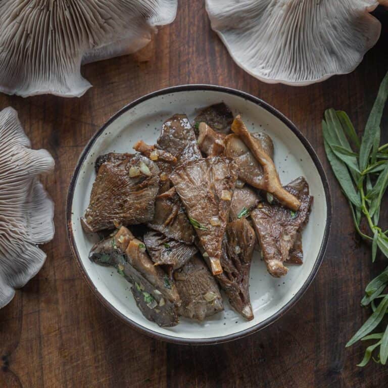 Dry Sauteed Blewits with Shallots and Tarragon