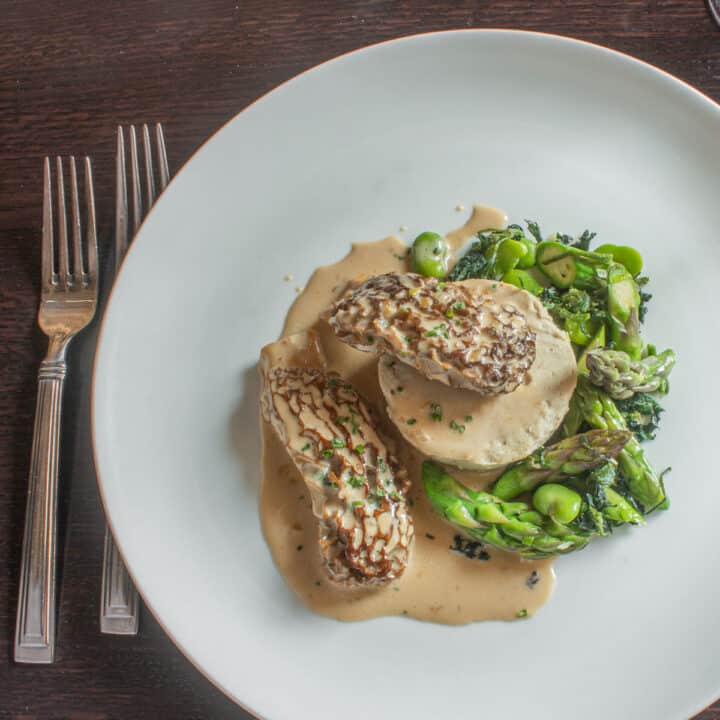 Pheasant Mousseline, Morels & Spring Vegetables - Forager | Chef