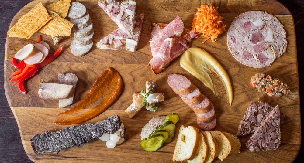 Beef Neck Terrine with Black Trumpet Mushrooms