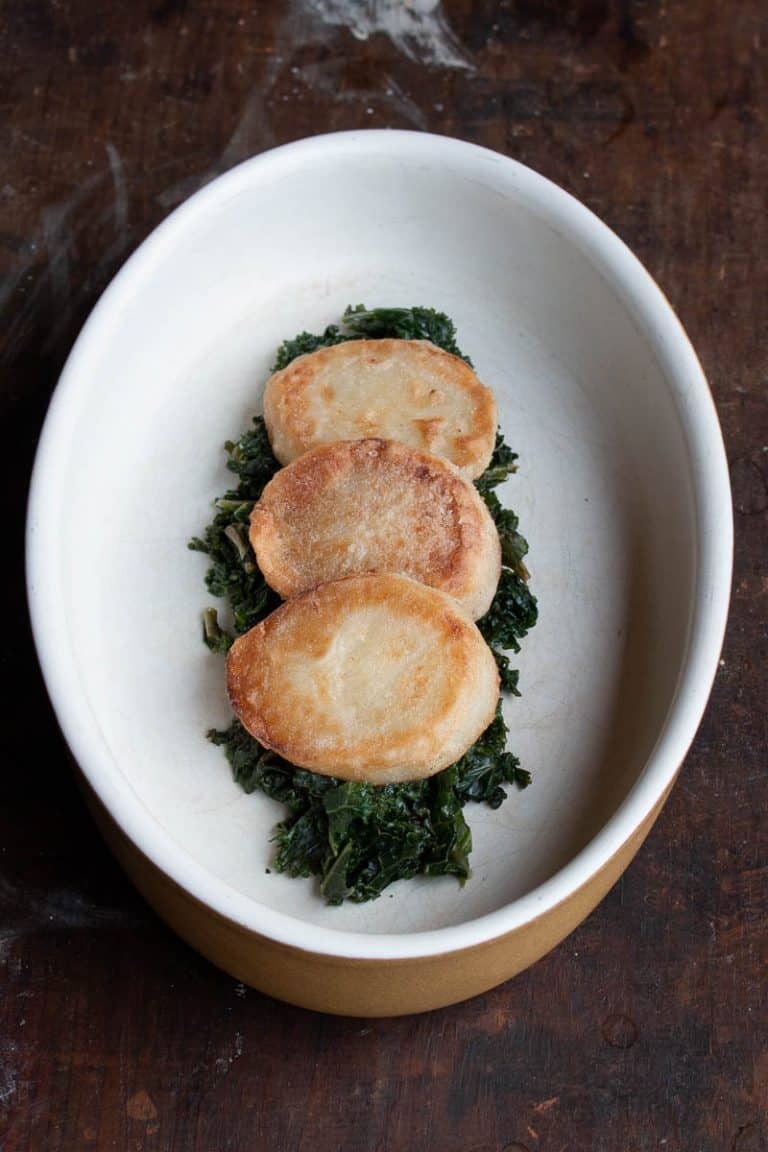 Daikon Radish Steaks with Wild Mushroom Ragu