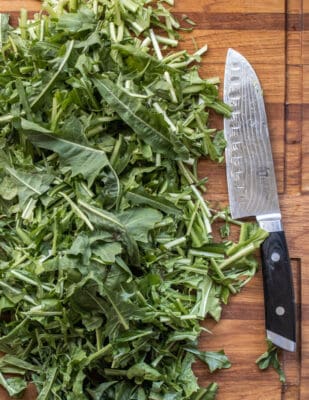 Lebanese Dandelions with Caramelized Onions (Hindbeh)