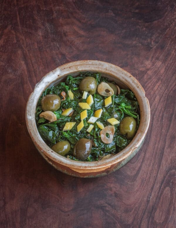 Moroccan Foraged Greens with Preserved Lemon: Bakoula