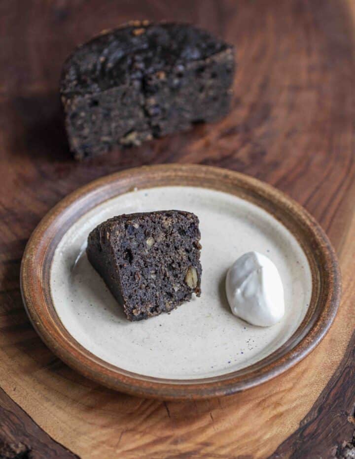 Persimmon-Acorn Pudding with Dried wild Fruit