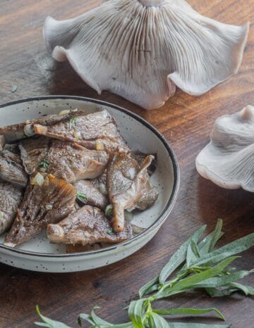 Dry Sauteed Blewits with Shallots and Tarragon