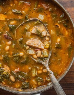 Old Fashioned Turnip Green Soup with Black Eyed Peas - Forager | Chef