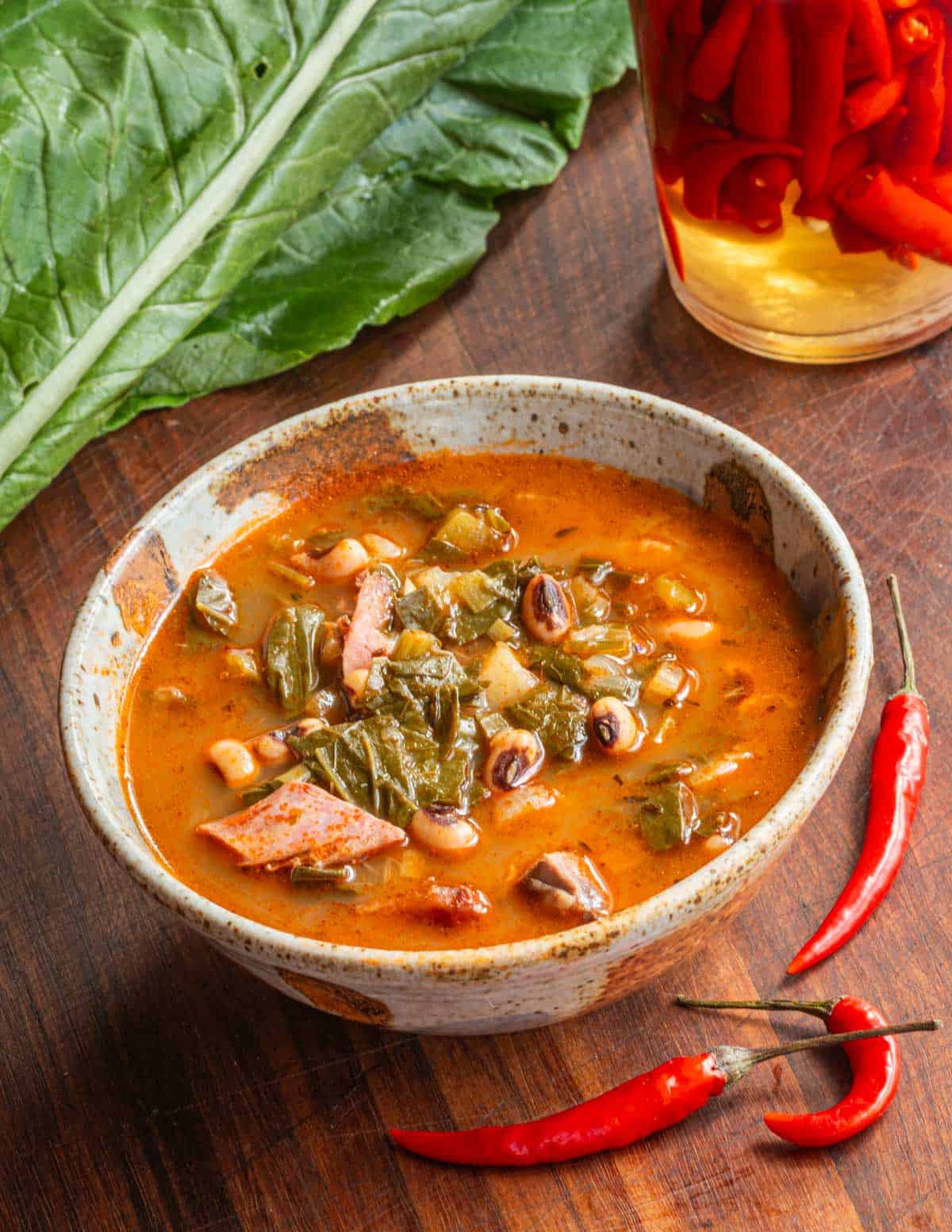 Old Fashioned Turnip Green Soup with Black Eyed Peas - Forager | Chef