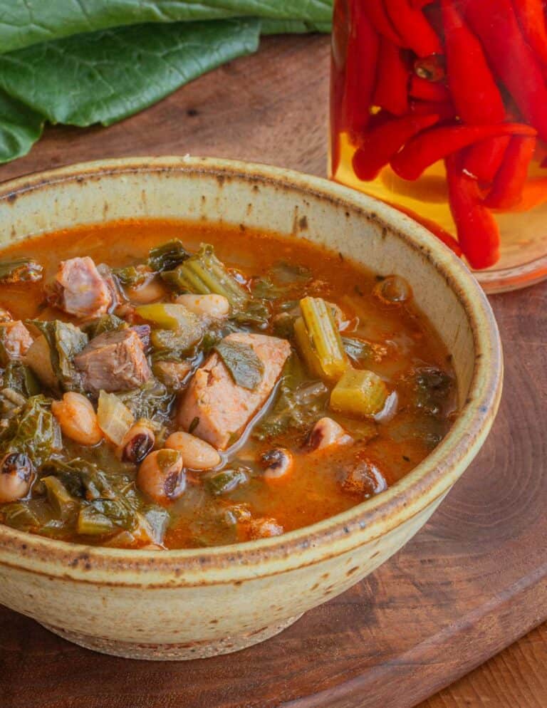 Old Fashioned Turnip Green Soup with Black Eyed Peas - Forager | Chef