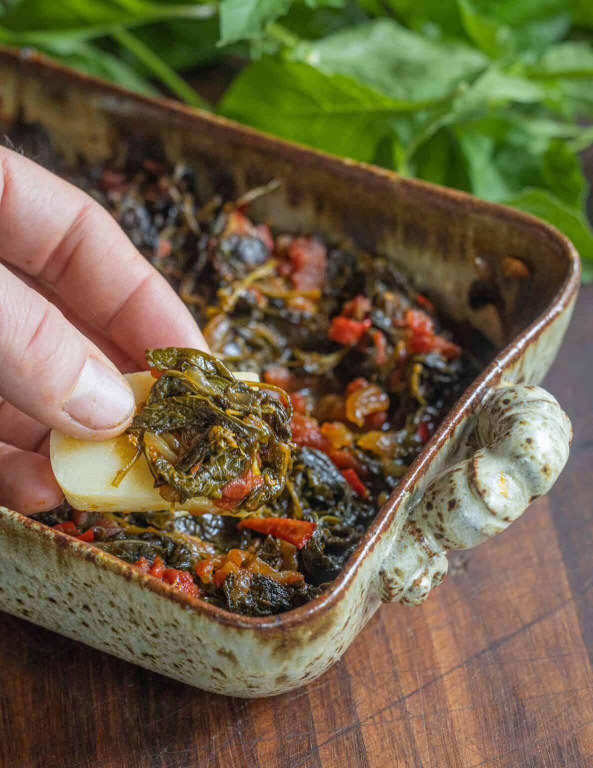 Njama Njama: Braised Garden Huckleberry Greens from Cameroon