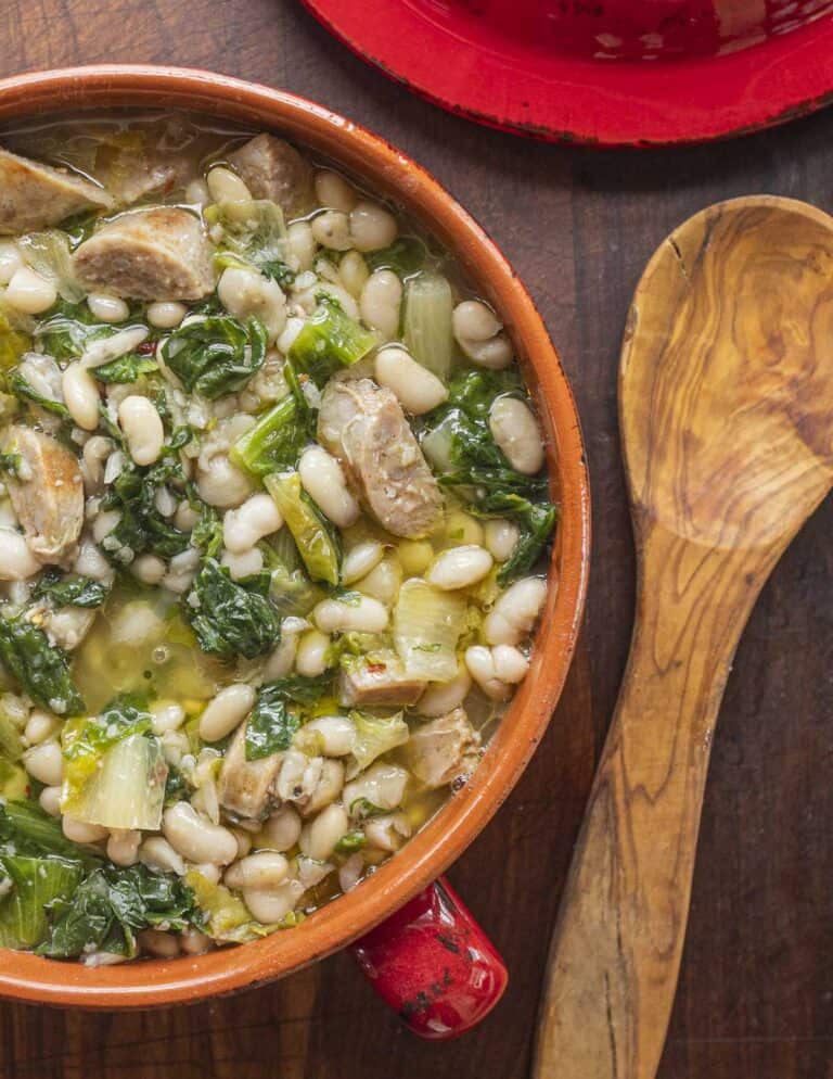 Italian Braised Escarole and Beans with Sausage - Forager | Chef