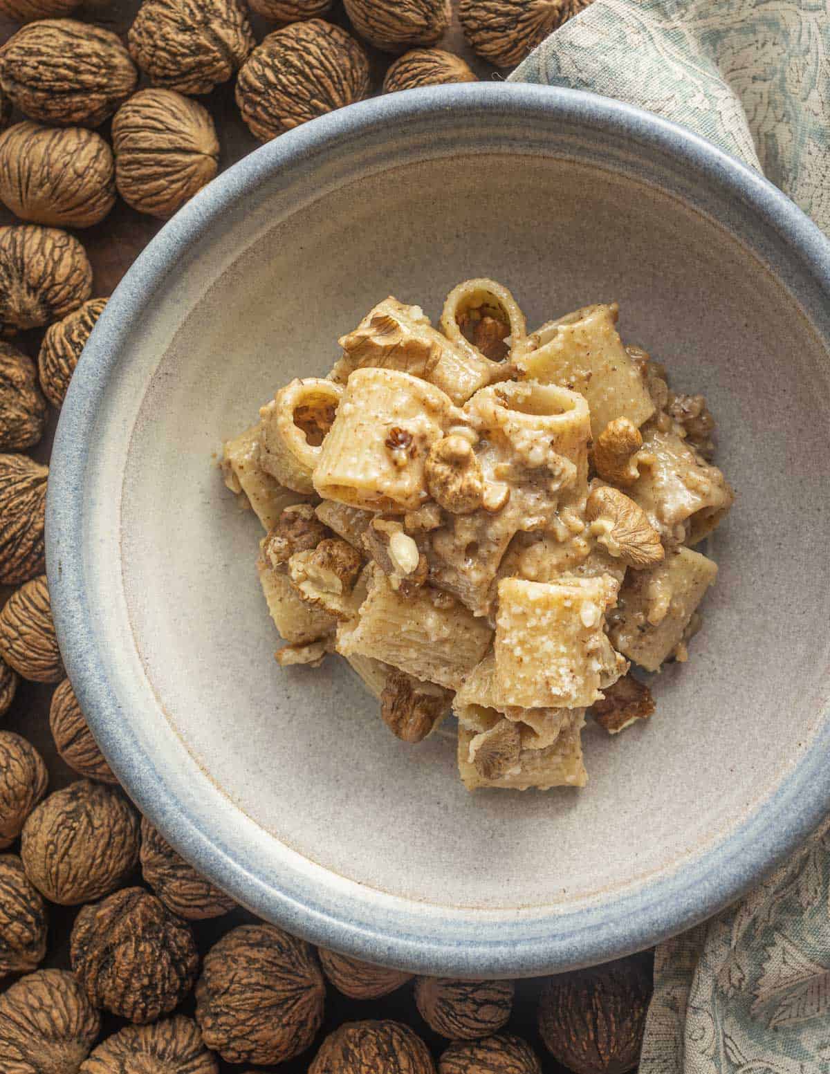 Mezze Maniche Pasta with Walnut Sauce - Forager | Chef