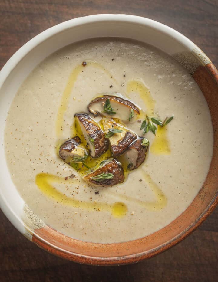 Creamy Roasted Garlic & Shiitake Mushroom Soup - Forager | Chef