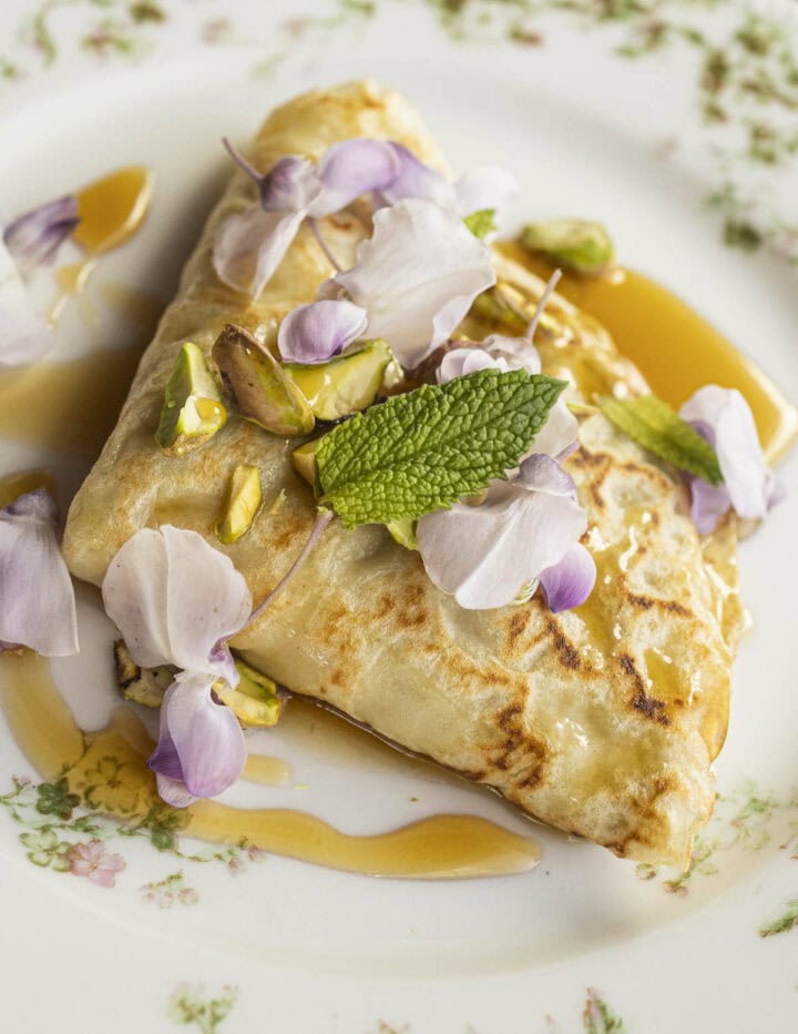 Wisteria Flower Crepes - Forager | Chef