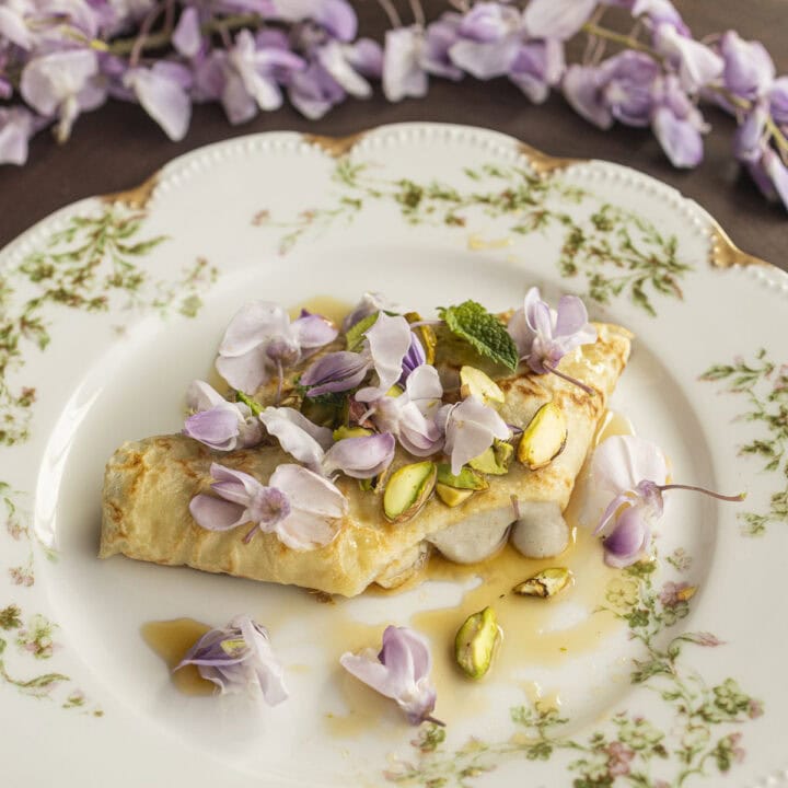 Wisteria Flower Crepes - Forager | Chef